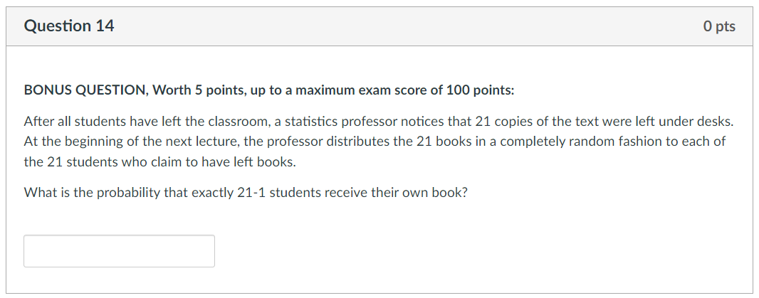 Solved BONUS QUESTION, Worth 5 points, up to a maximum exam | Chegg.com