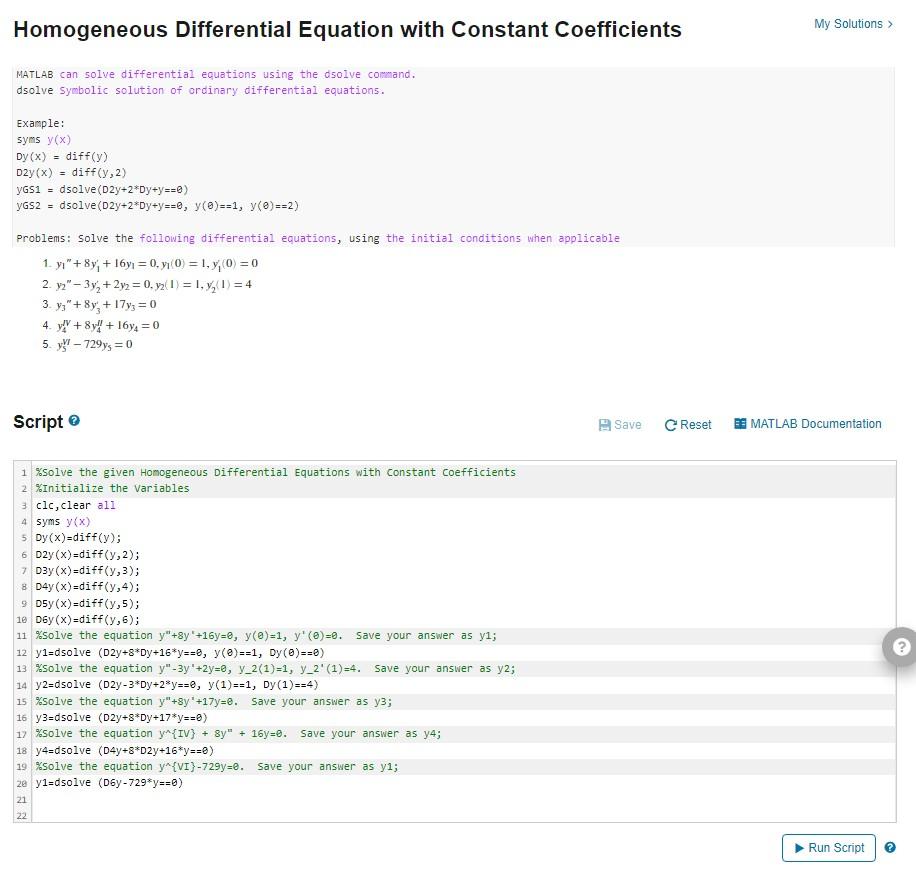 Solved Homogeneous Differential Equation with Constant | Chegg.com