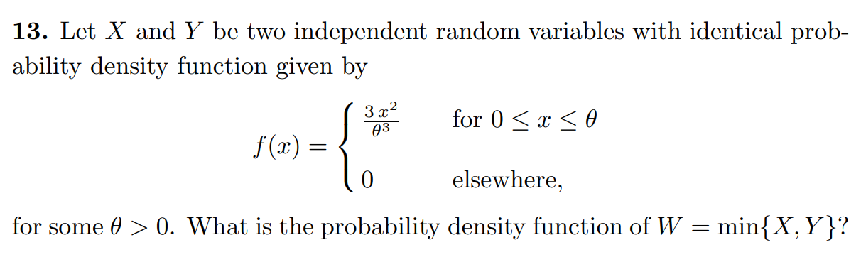 Solved 13. Let X and Y be two independent random variables | Chegg.com