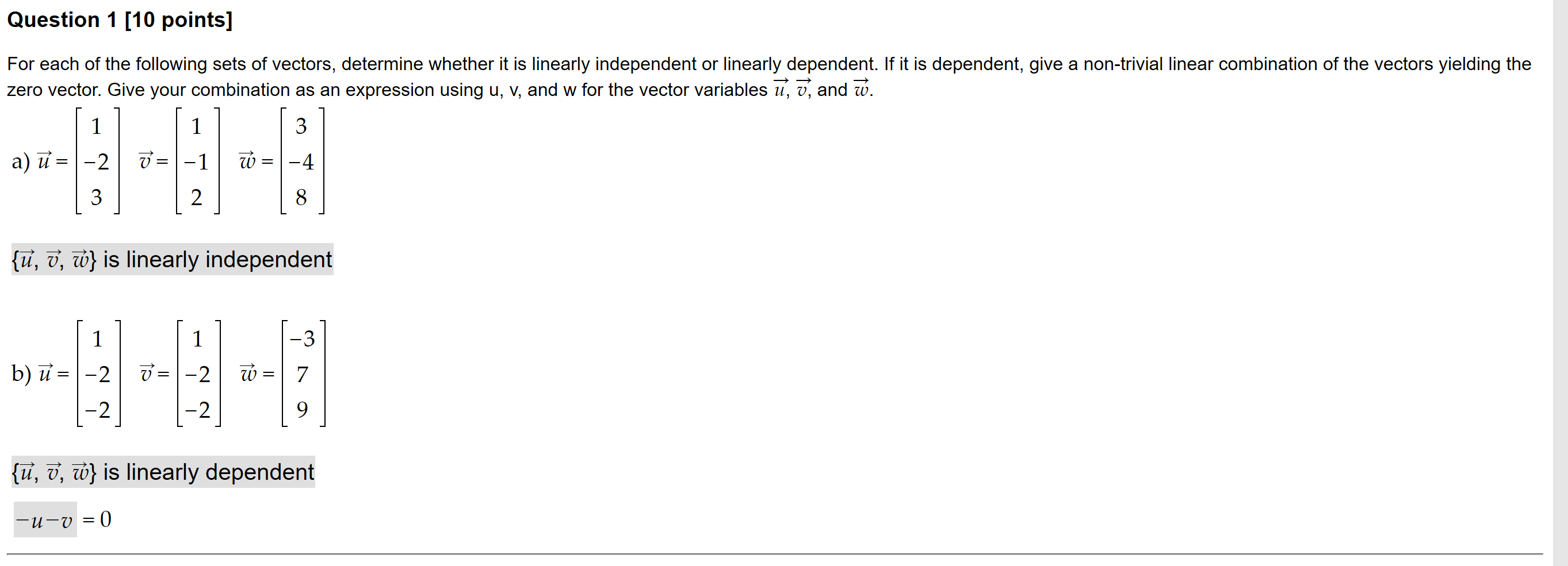 Solved Question 1 [10 points] For each of the following sets | Chegg.com