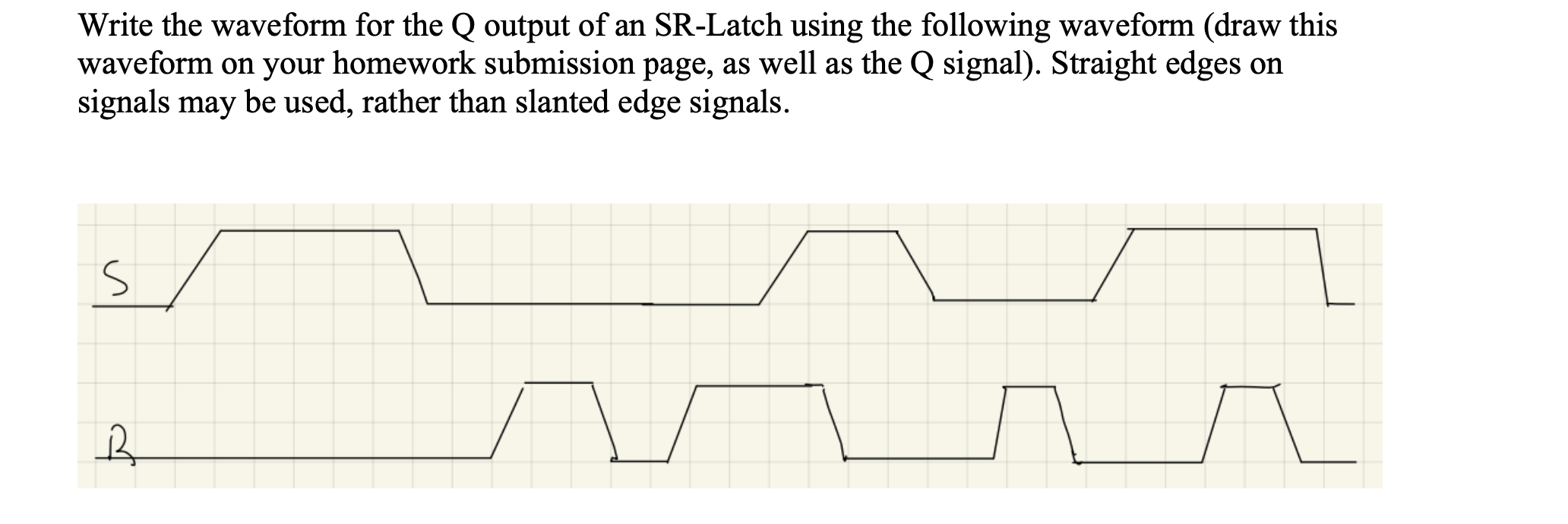 Solved Write the waveform for the Q output of an SR-Latch | Chegg.com
