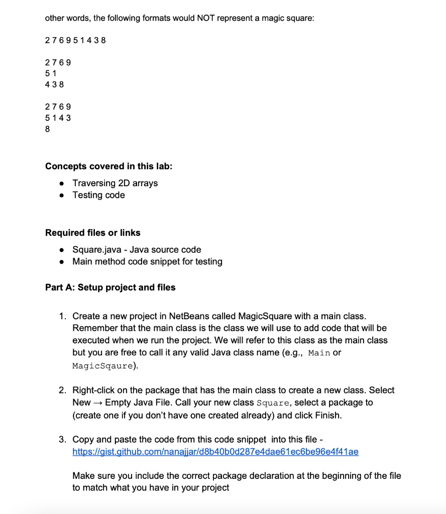 ITSC 1213 - Magic Square Introduction One interesting | Chegg.com