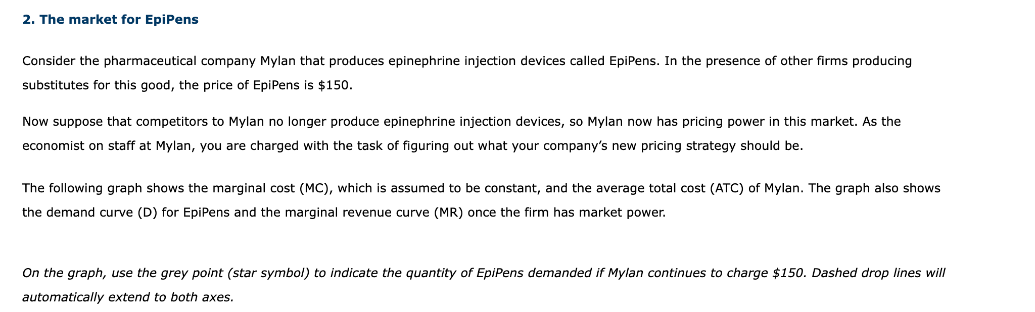 Solved 2. The market for EpiPens Consider the pharmaceutical | Chegg.com Solved 2. The market for EpiPens Consider the pharmaceutical | Chegg.com