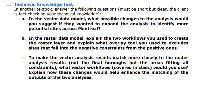 Solved 3. Technical Knowledge Test: In another textbox, | Chegg.com