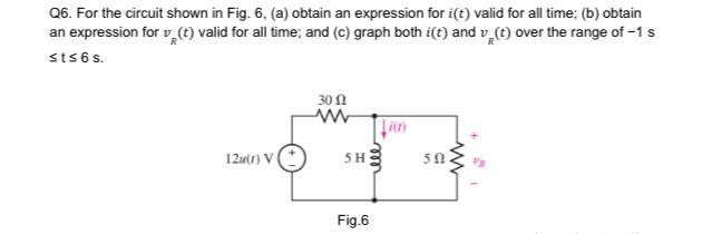 Solved Q6. For the circuit shown in Fig. 6, (a) obtain an | Chegg.com