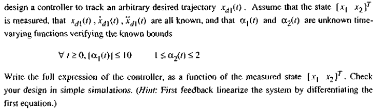 7.2 For the system design a controller to track an | Chegg.com