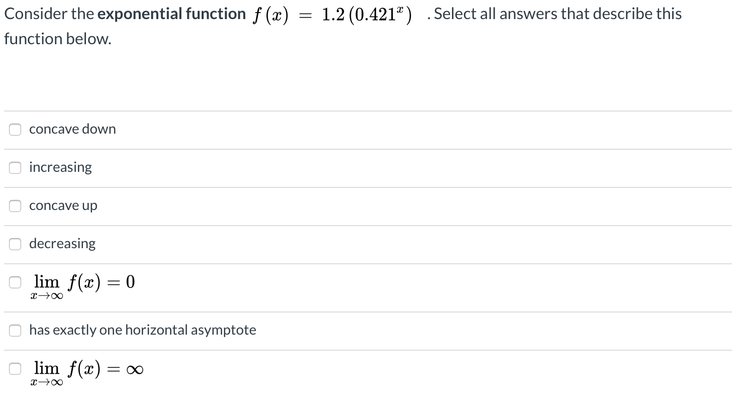 Solved Consider the exponential function f (x) function | Chegg.com