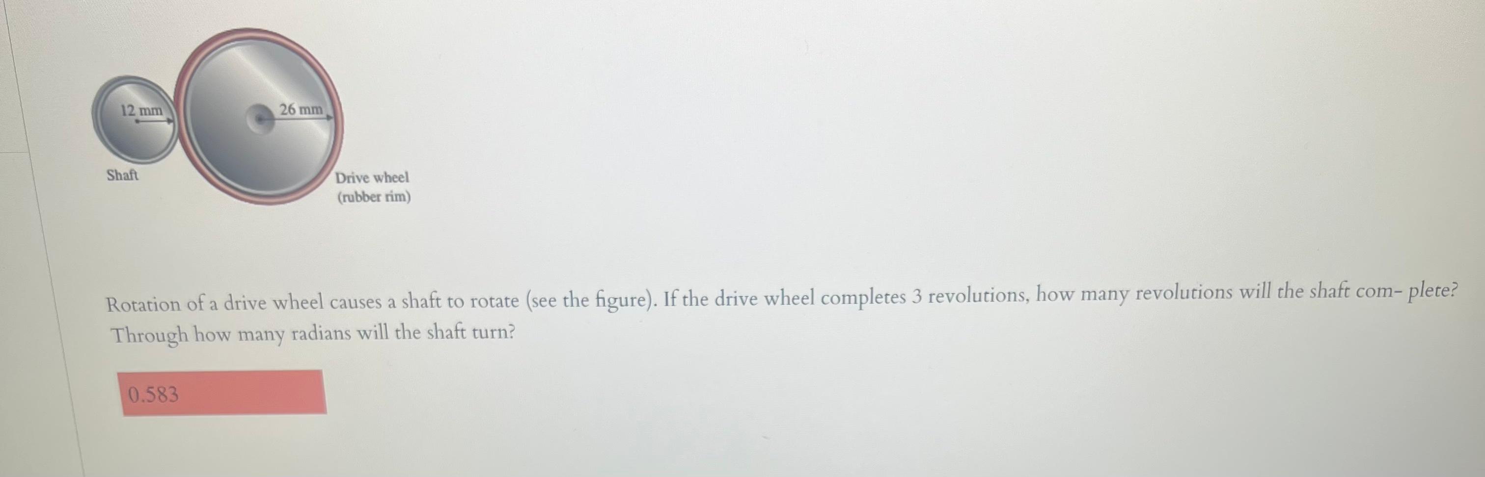 Solved Rotation of a drive wheel causes a shaft to rotate | Chegg.com
