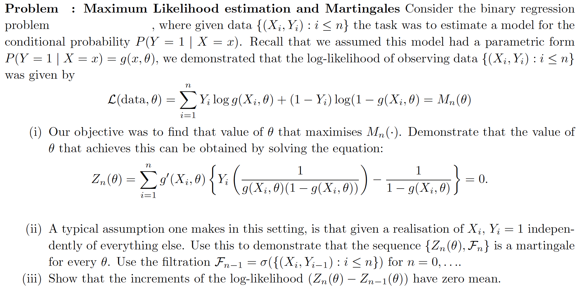 Solved Problem : Maximum Likelihood estimation and | Chegg.com Solved Problem : Maximum Likelihood estimation and | Chegg.com