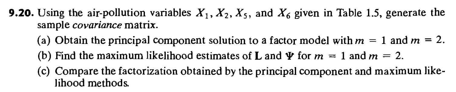 Solved 9.20. Using the air-pollution variables X1,X2,X5, and | Chegg.com