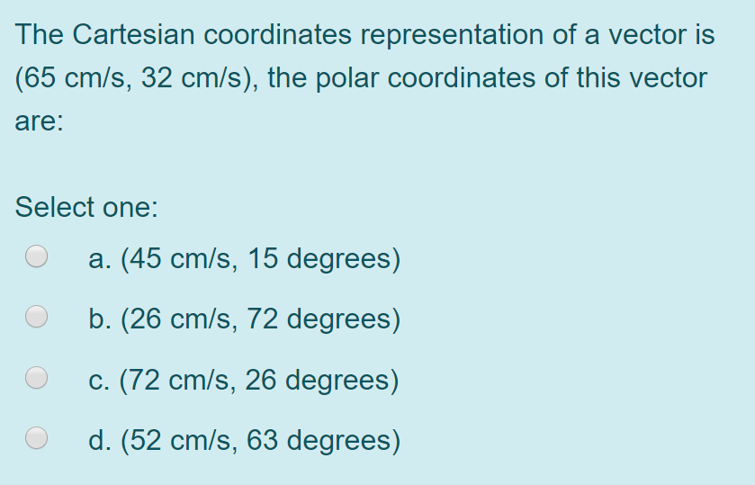 Solved The Cartesian coordinates representation of a vector | Chegg.com