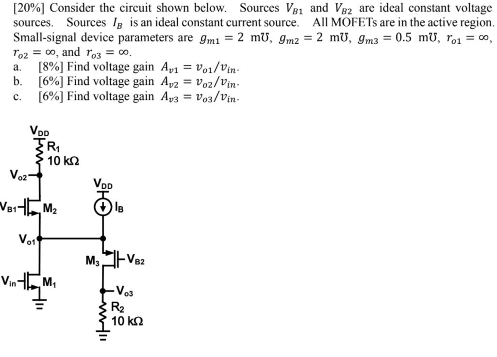 Solved [20%] Consider the circuit shown below. Sources VB1 | Chegg.com