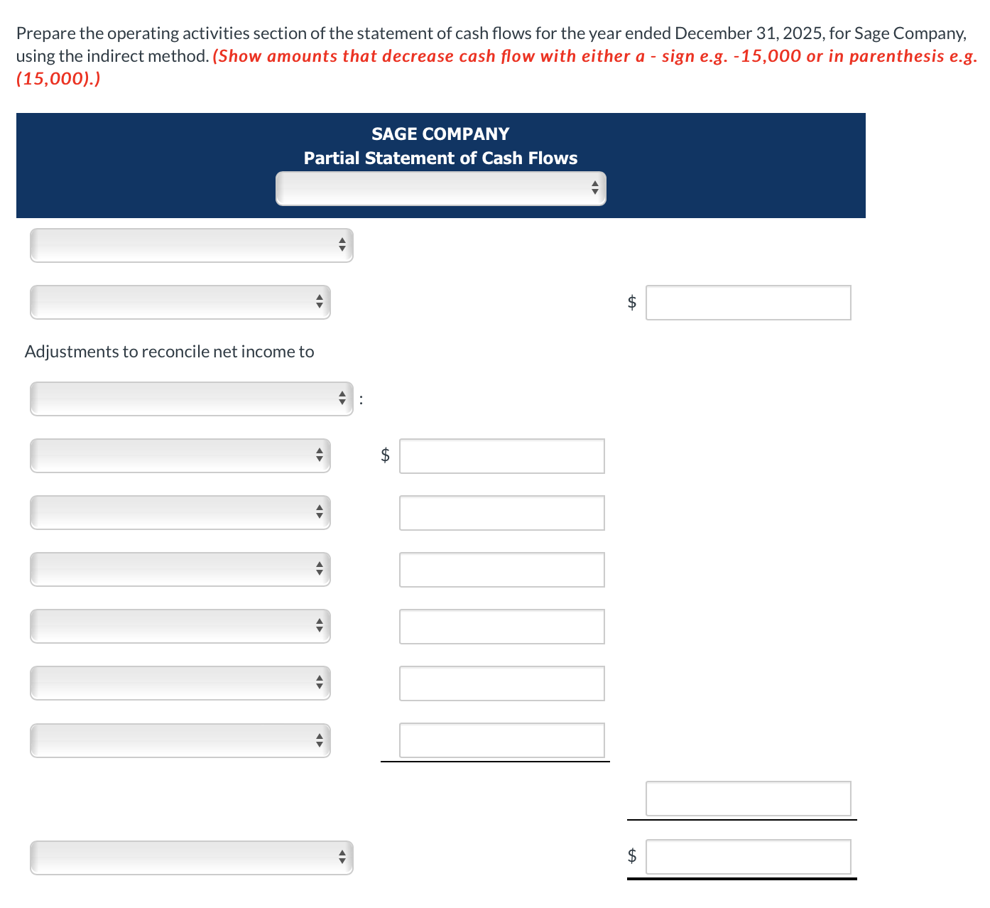 Solved The income statement of Sage Company is shown below. | Chegg.com
