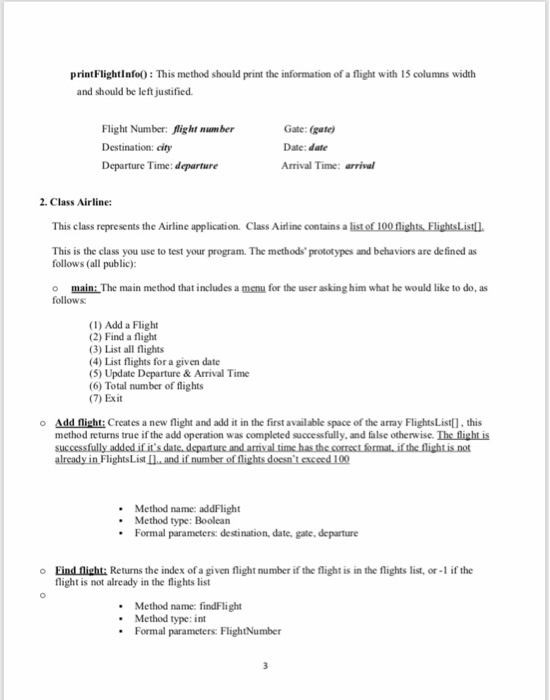 Solved You need to write a program for Airline to manage | Chegg.com