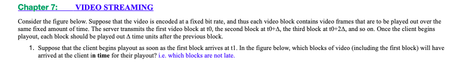 Solved Chapter 7: VIDEO STREAMING Consider the figure below. | Chegg.com