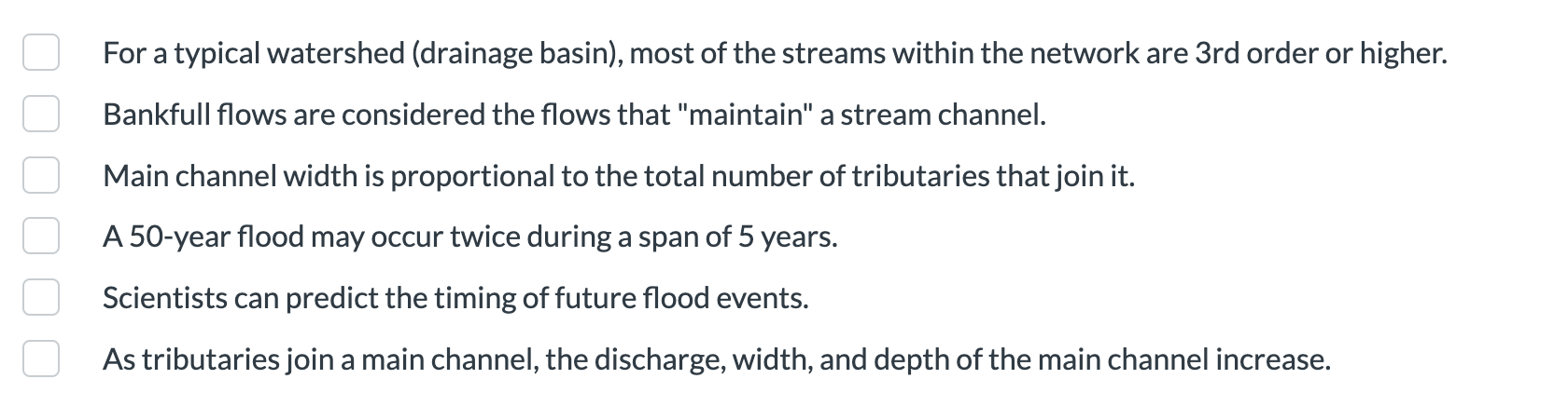 Solved For a typical watershed (drainage basin), most of the | Chegg.com