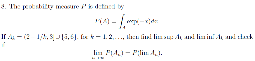Solved 8. The probability measure P is defined by | Chegg.com