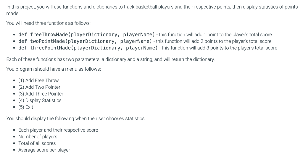 Solved In this project, you will use functions and | Chegg.com