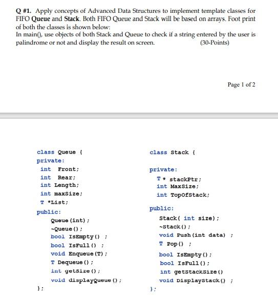 Solved Q #1. Apply concepts of Advanced Data Structures to | Chegg.com
