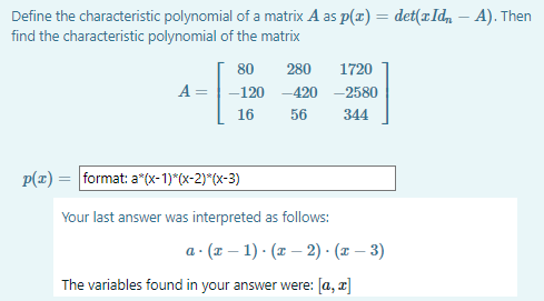Solved Define the characteristic polynomial of a matrix A as | Chegg.com