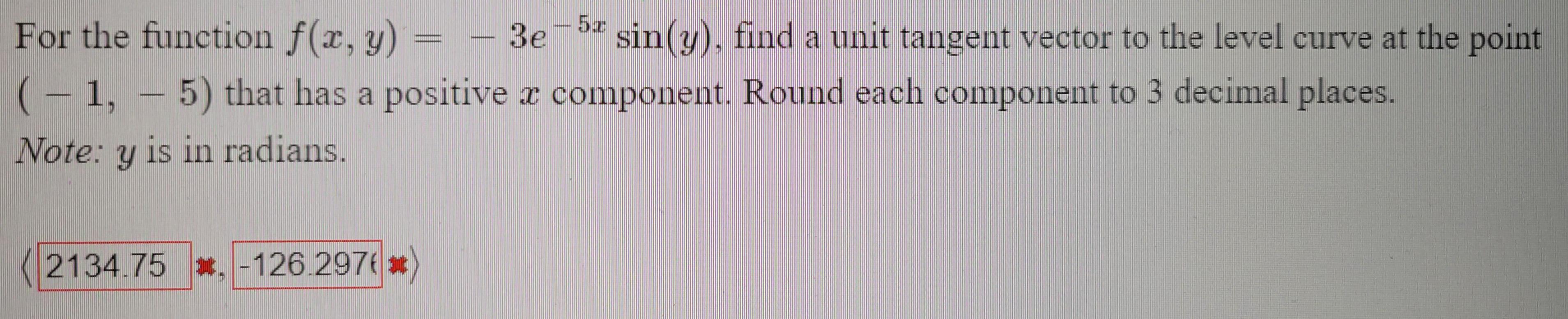 Solved 3e-52 a For the function f(x,y) sin(y), find a unit | Chegg.com