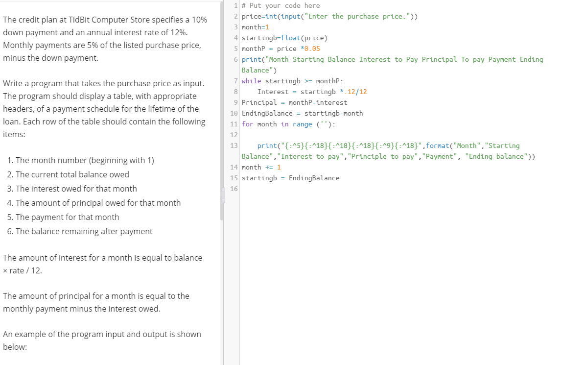 The credit plan at TidBit Computer Store specifies a | Chegg.com