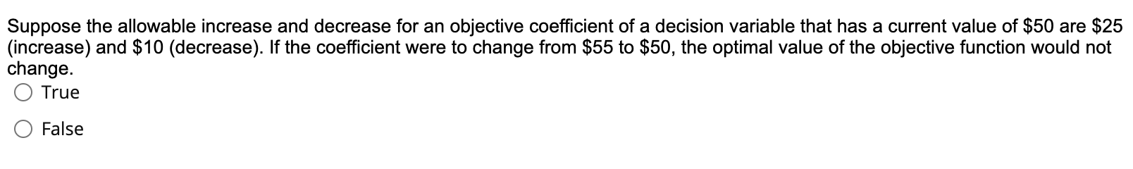 Solved Suppose The Allowable Increase And Decrease For An