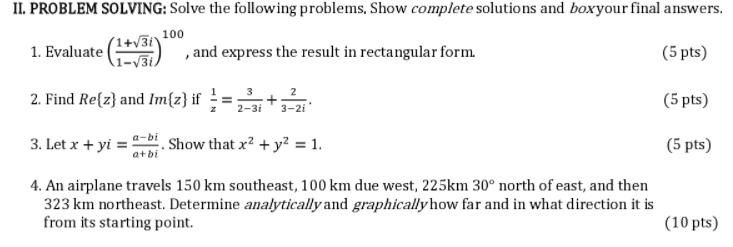 Solved II. PROBLEM SOLVING: Solve the following problems, | Chegg.com