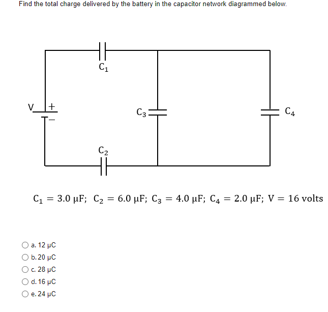 Solved Find the total charge delivered by the battery in the | Chegg.com
