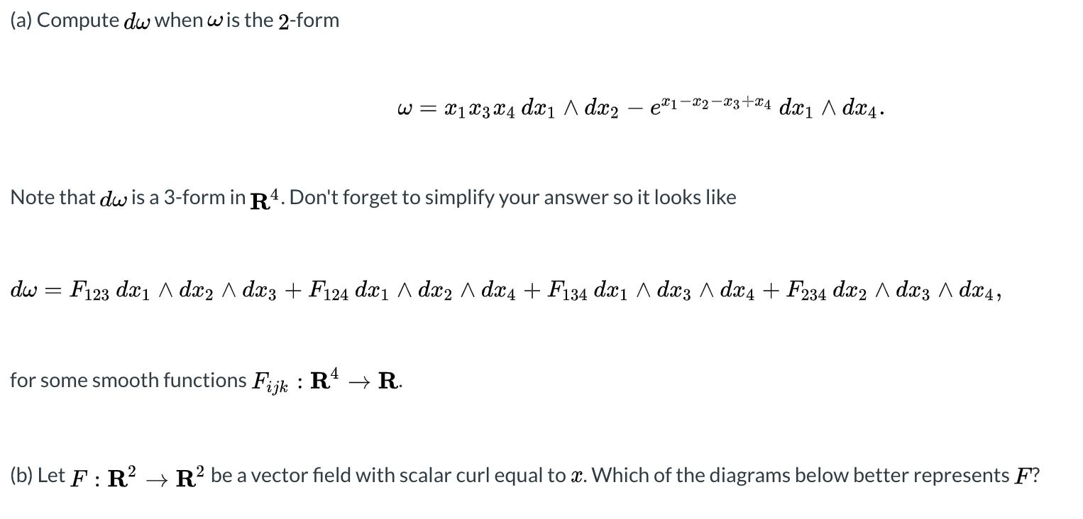 Solved the exterior derivative of differential forms in | Chegg.com