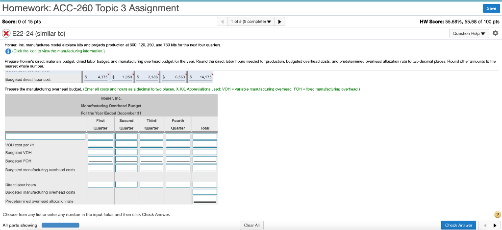 Solved Homework Acc 260 Topic 3 Assignment Save Score 0 Of