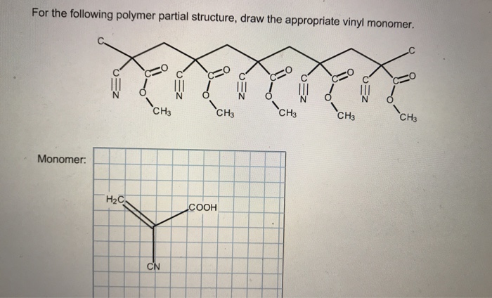 Solved For the following polymer partial structure, draw the | Chegg.com