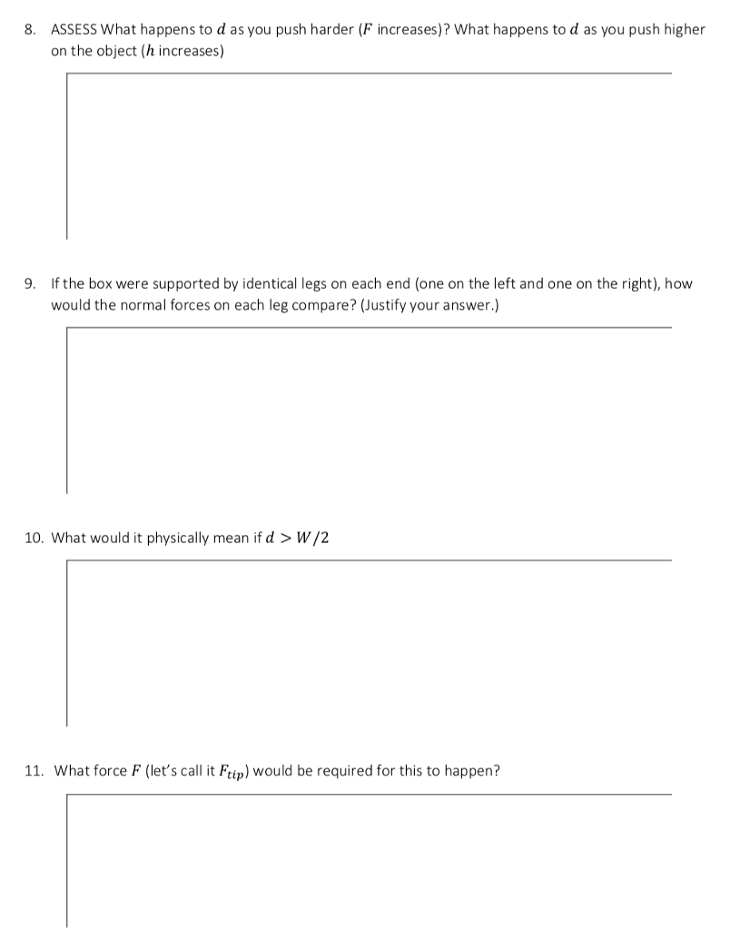 Solved EXERCISE 2: TIPPING Let us first look at a box | Chegg.com