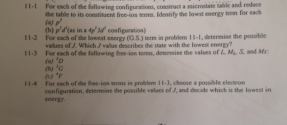 Solved For each of the following configurations, construct a | Chegg.com