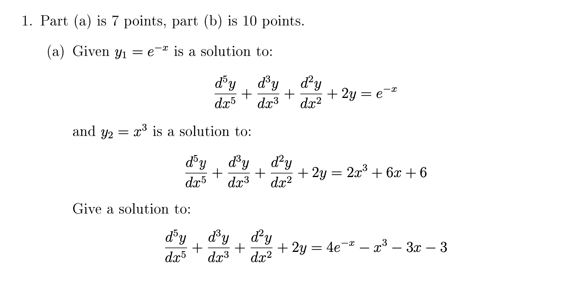 Solved 1. Part (a) is 7 points, part (b) is 10 points. (a) | Chegg.com