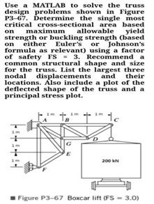 Solved Use a MATLAB to solve the truss design problems shown | Chegg.com