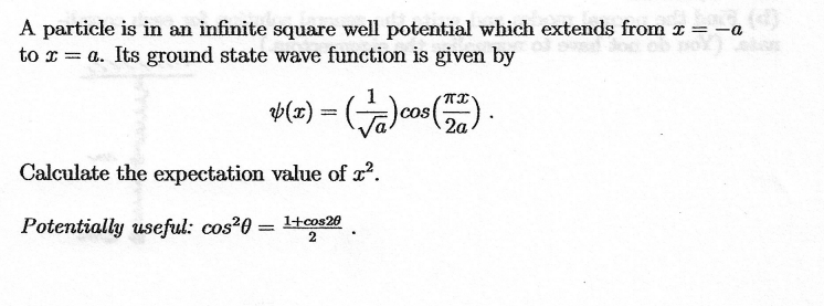 Solved A particle is in an infinite square well potential | Chegg.com