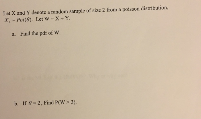 Solved Let X and Y denote a random sample of size 2 from a | Chegg.com