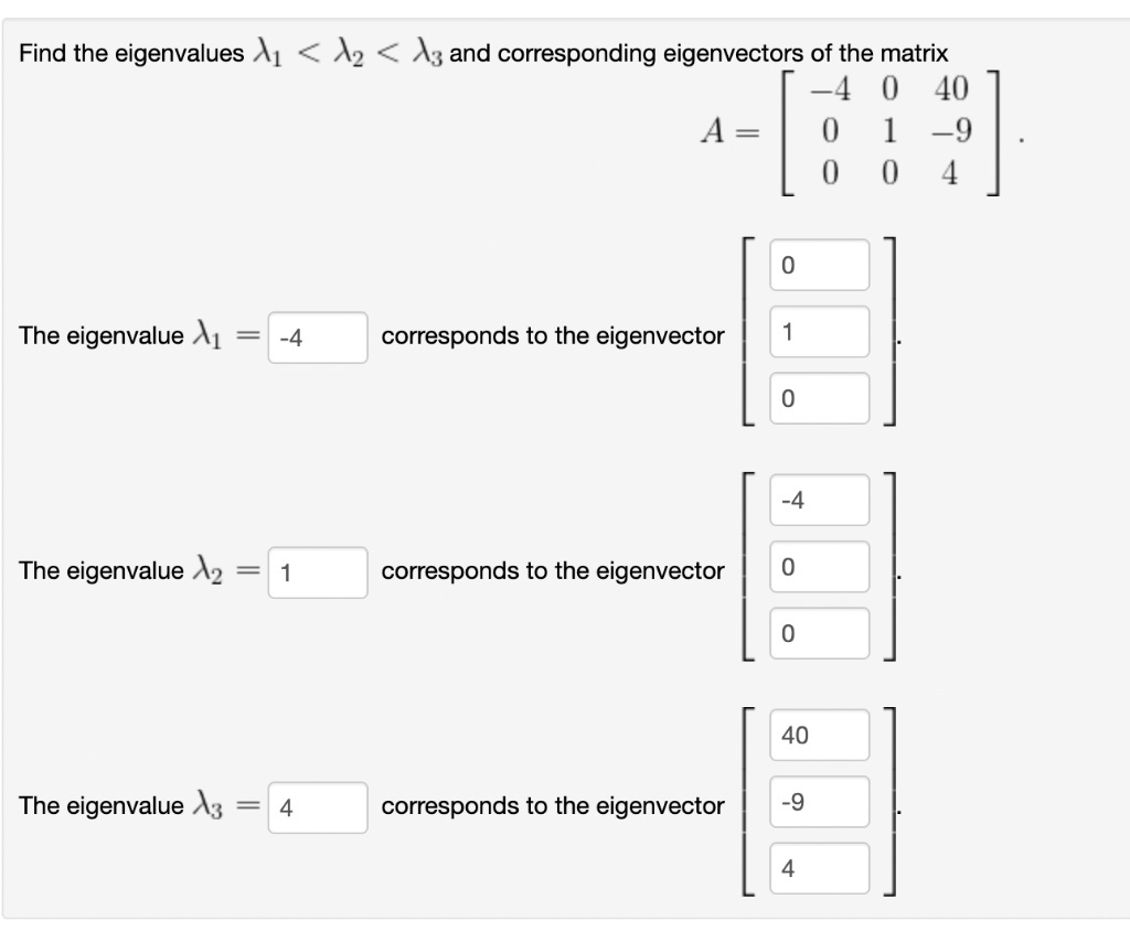 Solved Find the eigenvalues li | Chegg.com