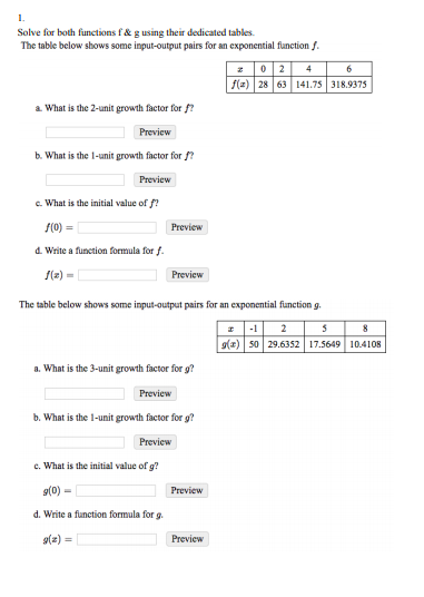Solved Solve for both functions f&g using their dedicated | Chegg.com