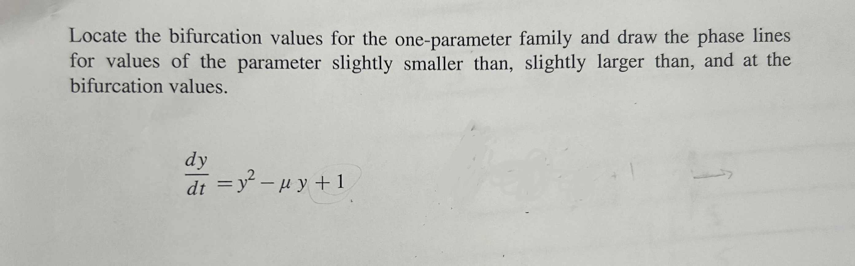 Solved Locate the bifurcation values for the one-parameter | Chegg.com