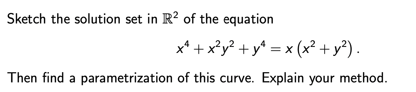 Solved Sketch the solution set in R2 of the equation | Chegg.com
