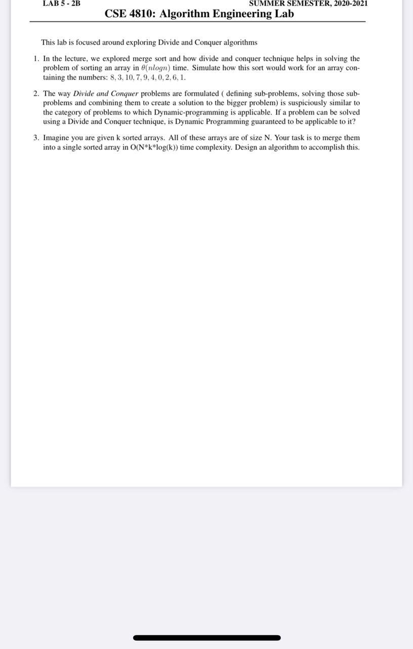 Solved LAB 5 - 2B SUMMER SEMESTER, 2020-2021 CSE 4810: | Chegg.com