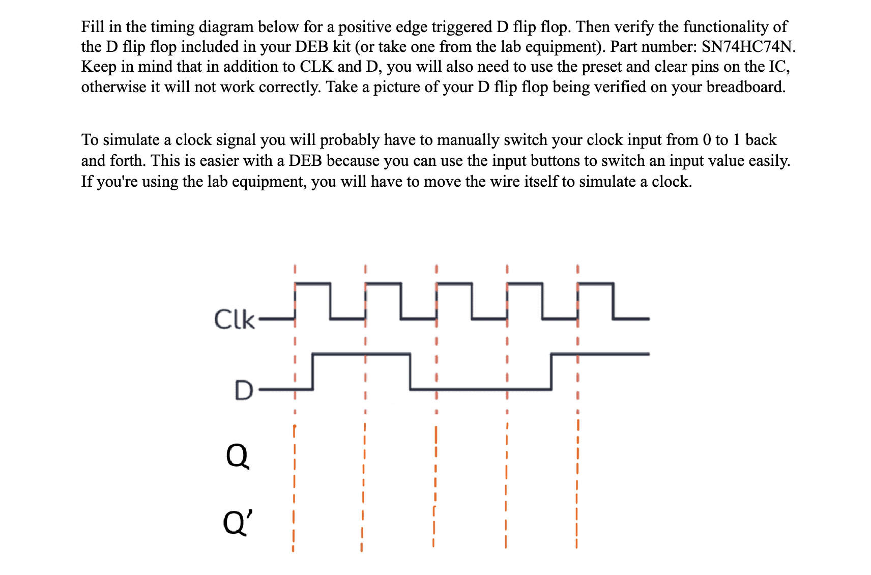 Solved Fill in the timing diagram below for a positive edge | Chegg.com