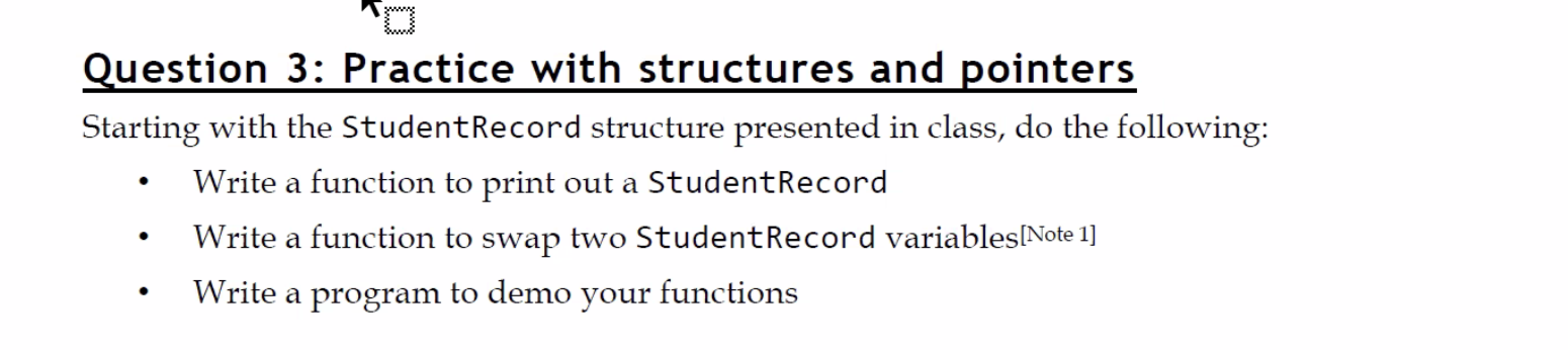 Solved www Swed Question 3: Practice with structures and | Chegg.com