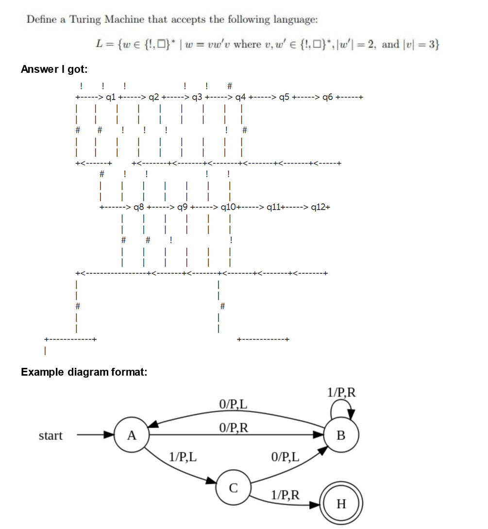 Solved Define a Turing Machine that accepts the following | Chegg.com