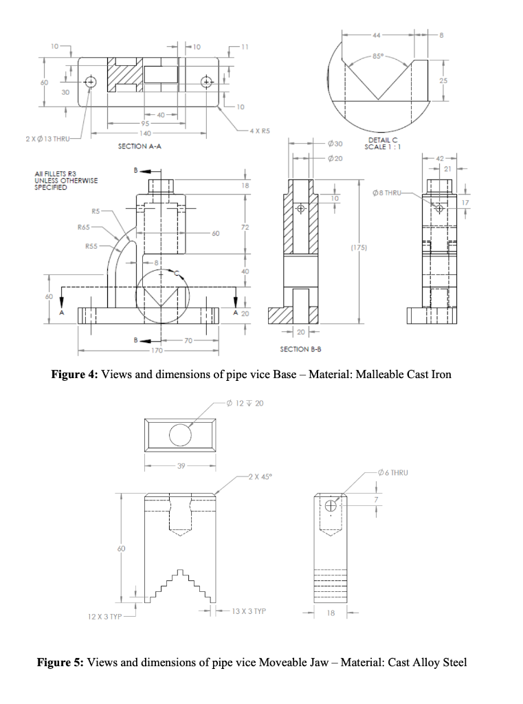 Solved Figure 1: Pipe vice assembly Figure 2: Exploded view | Chegg.com