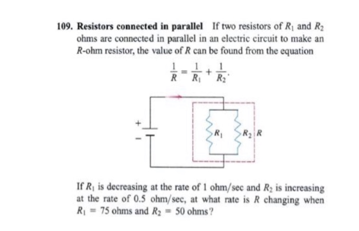 Solved 109. Resistors connected in parallel If two resistors | Chegg.com