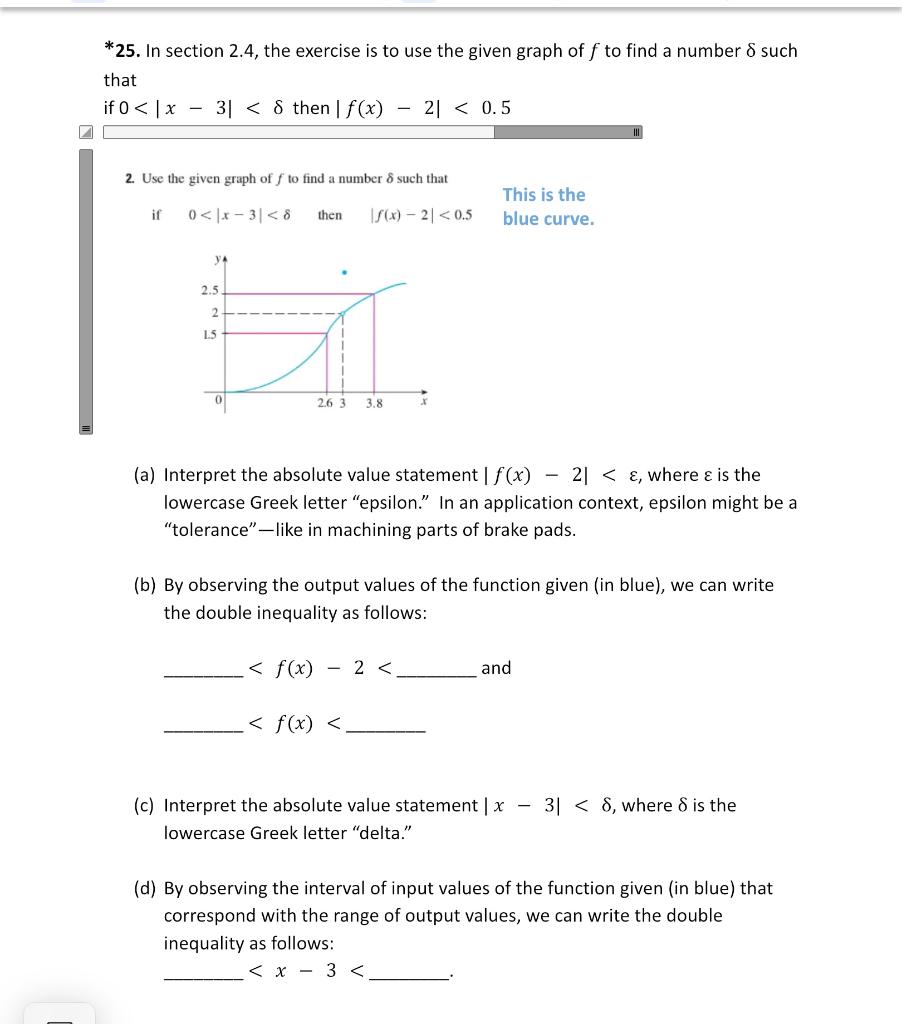 Solved *25. In section 2.4, the exercise is to use the given | Chegg.com