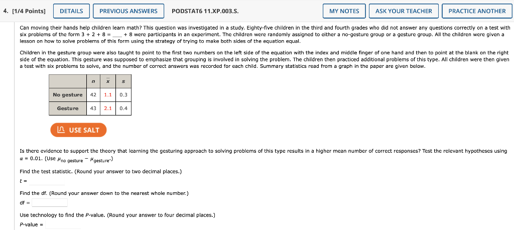 Solved 3. [4/9 Points] DETAILS PREVIOUS ANSWERS PODSTAT6 | Chegg.com